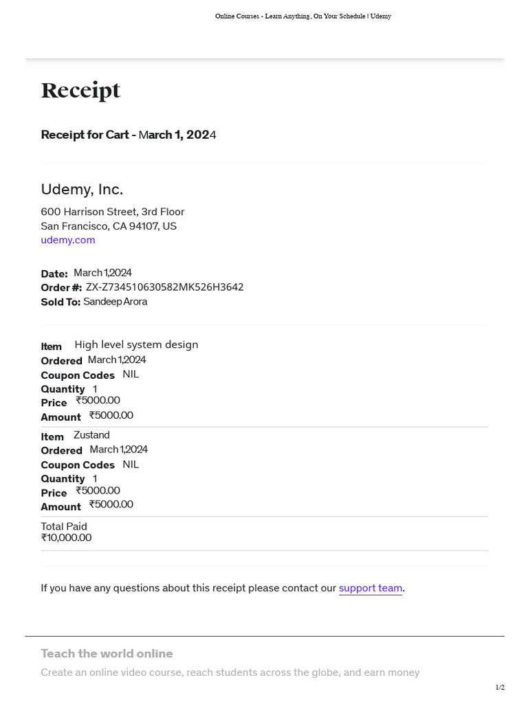 Udemy March 2024 - Sandeep | PDF | Career & Growth