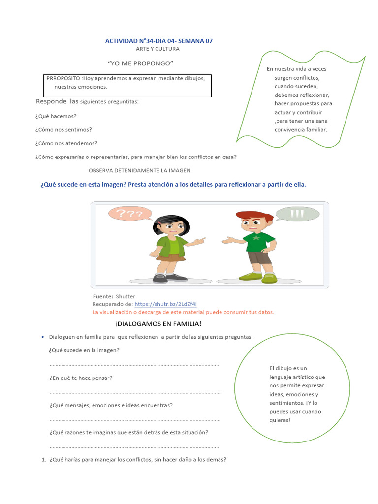 Arte Y Cultura Pdf Dibujo Las Emociones