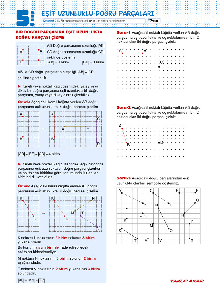 3 Esit Uzunlukta Dogru Parcalari Cizme | PDF