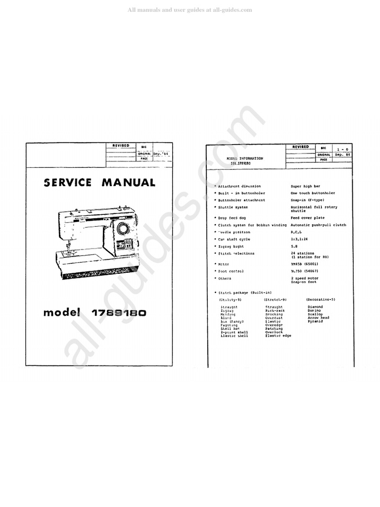 Kenmore 158 Sewing Machine Manual | PDF | Sewing Machine | Textile Arts