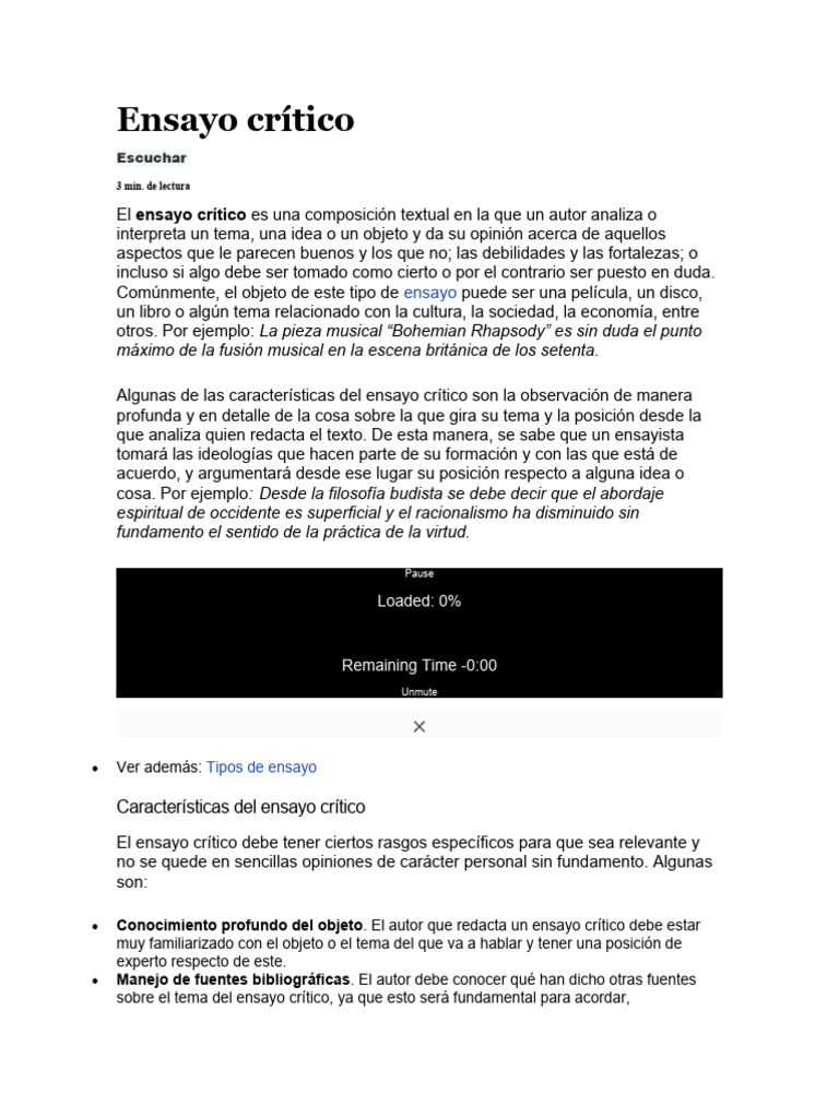 Critico Pensamiento | PDF | Ensayos | Autor