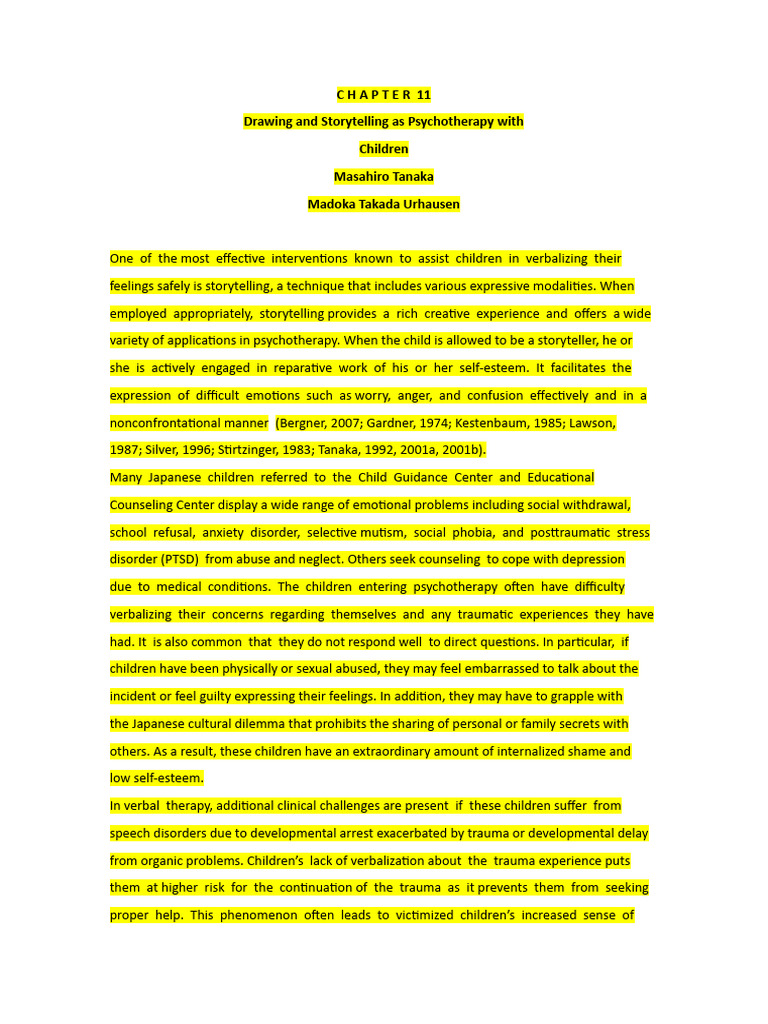 C H A P T E R 11 Dibujo y Narracion en AT | PDF | Psychotherapy | Art Therapy