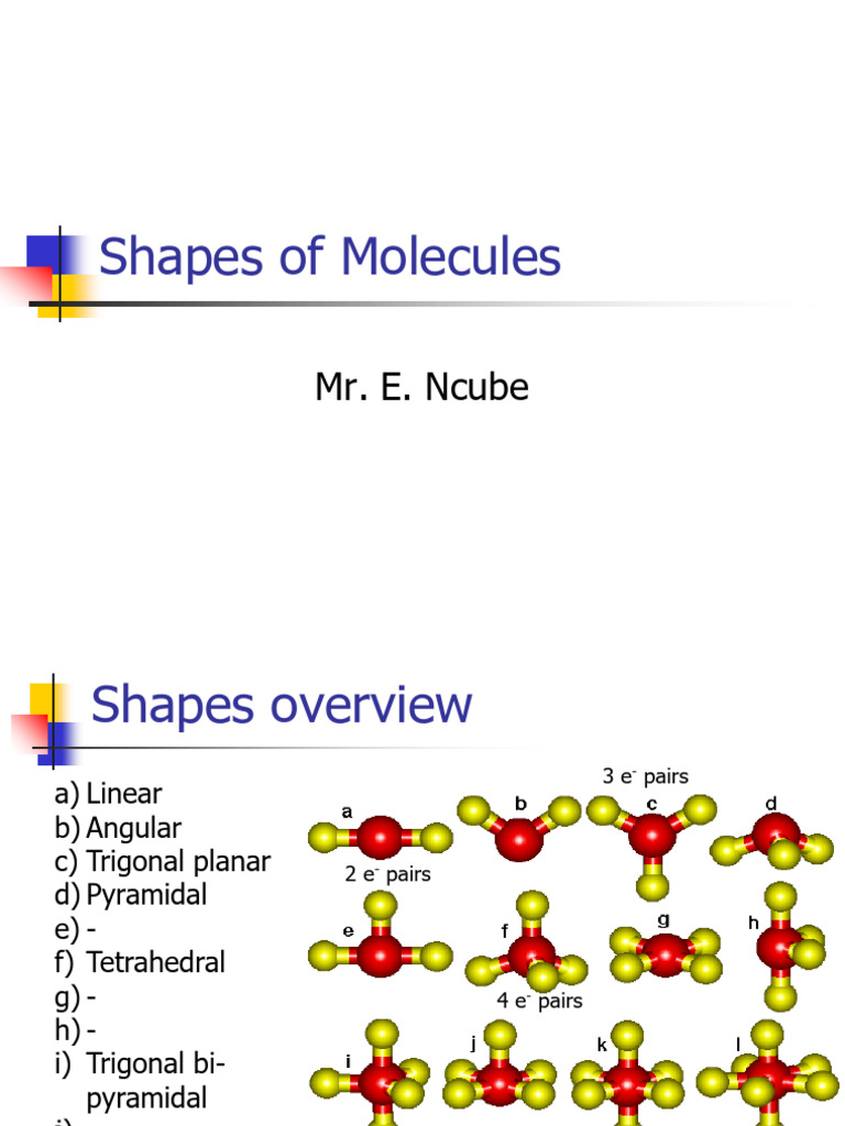 Shapes Of Molecules Pdf Chemistry Organic Chemistry