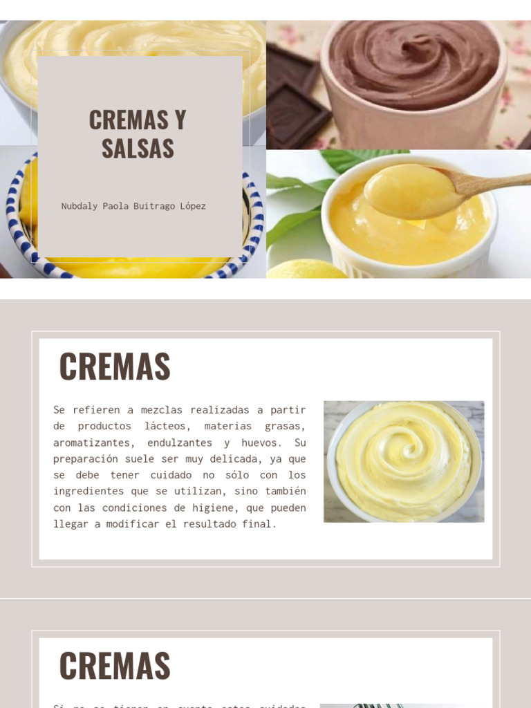 Cremas y Salsas | PDF | Pasteles | Salsa