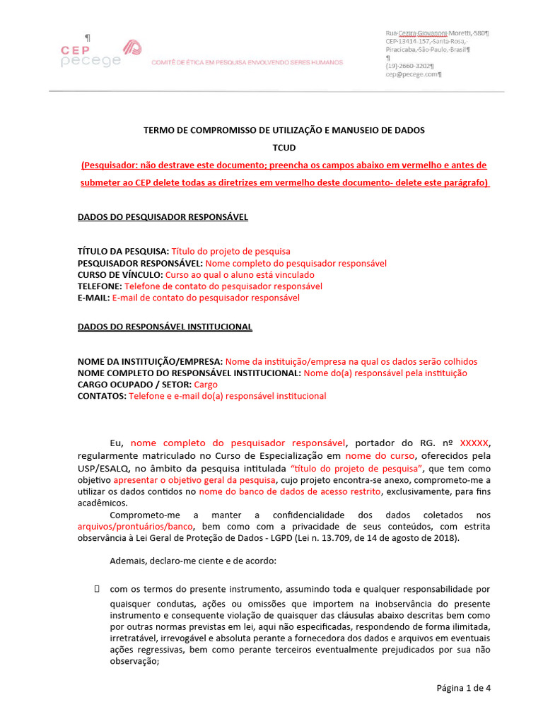 12-Modelo Termo de Compromisso de Utilização e Manuseio de Dados - Tcud ... 12-Modelo Termo de Compromisso de Utilização e Manuseio de Dados - Tcud ...