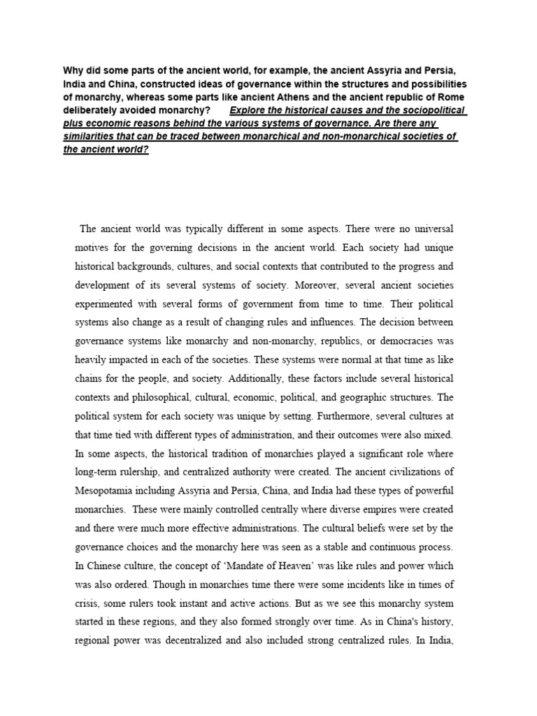 Hum101 Mid Fall23 | PDF | Monarchy | Republic