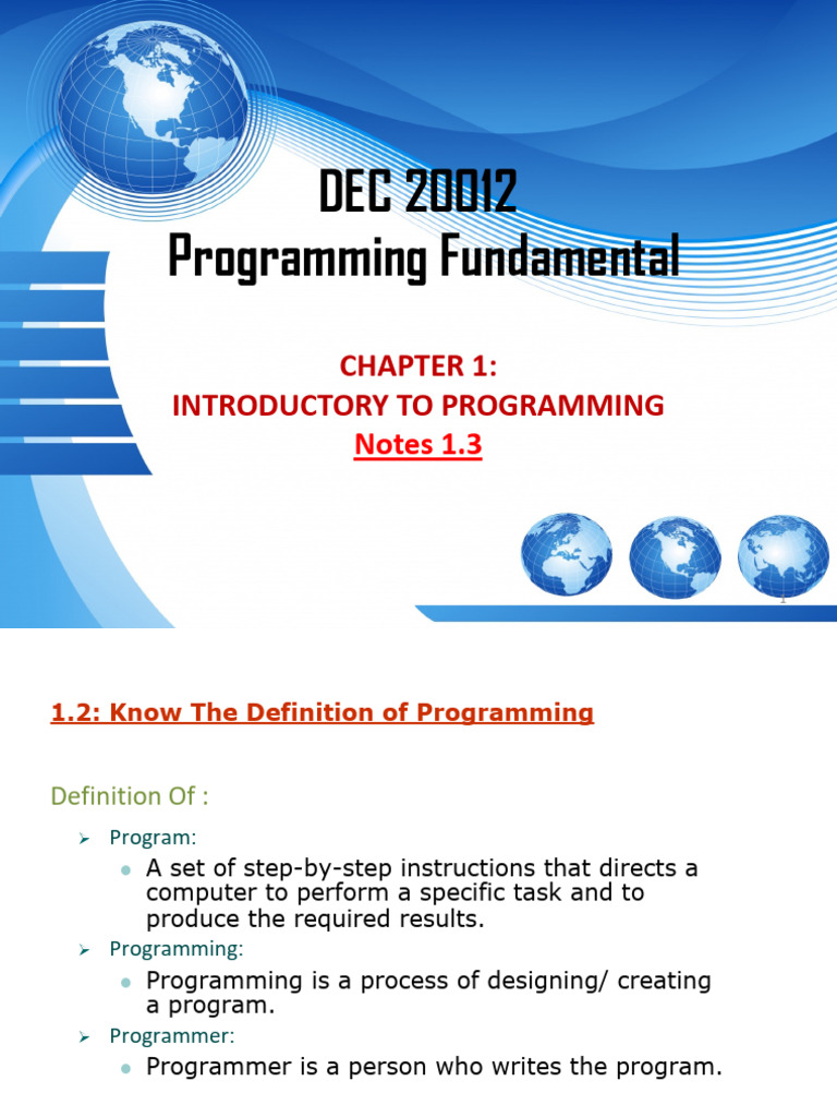 Chapter 1_introduction 2 | PDF | Object Oriented Programming | Computer Programming