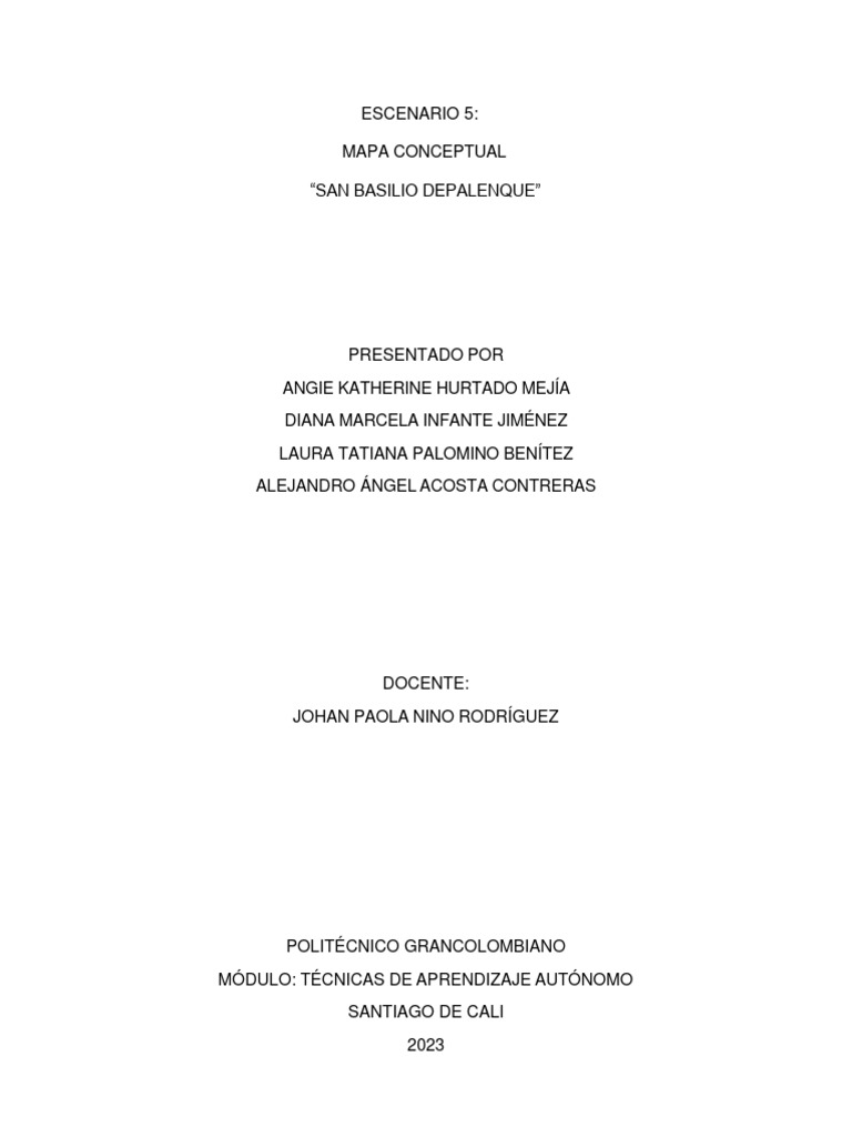 Escenario 5 Mapa Conceptual San Basilio de Palenque | PDF