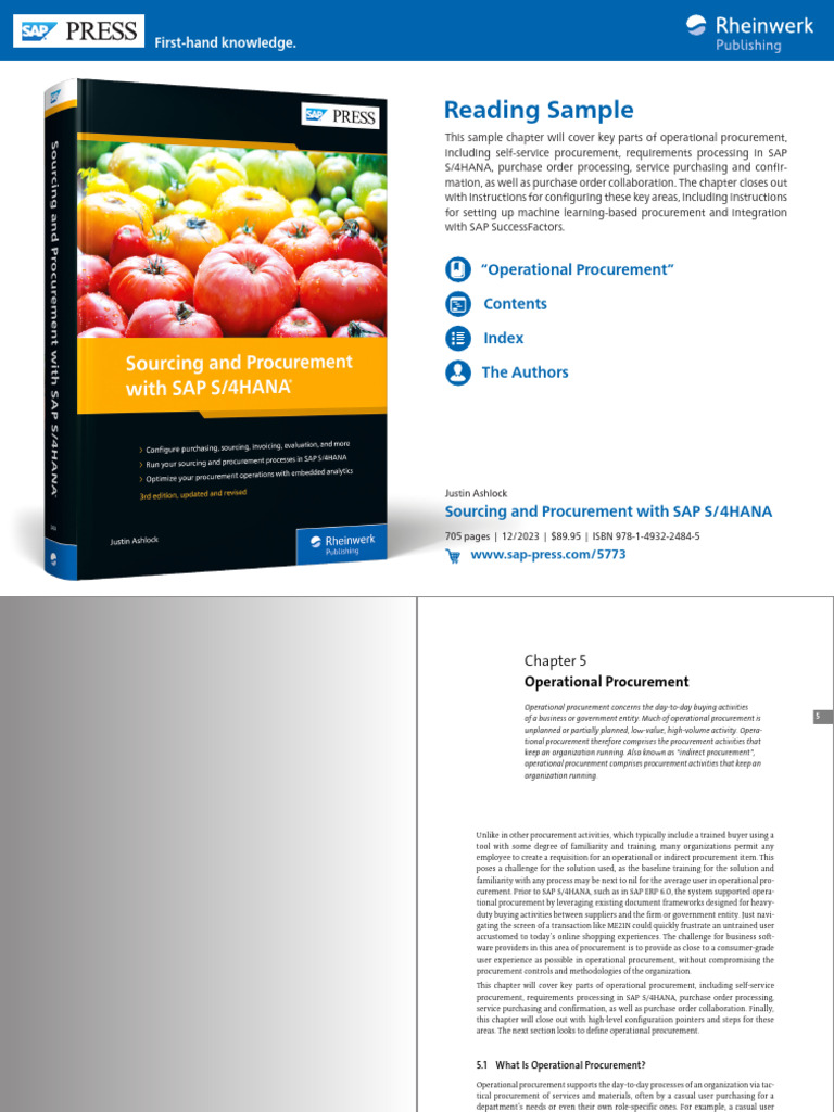 Reading Sample Sap Press Sourcing and Procurement With Sap S4hana | PDF | Receipt | Procurement