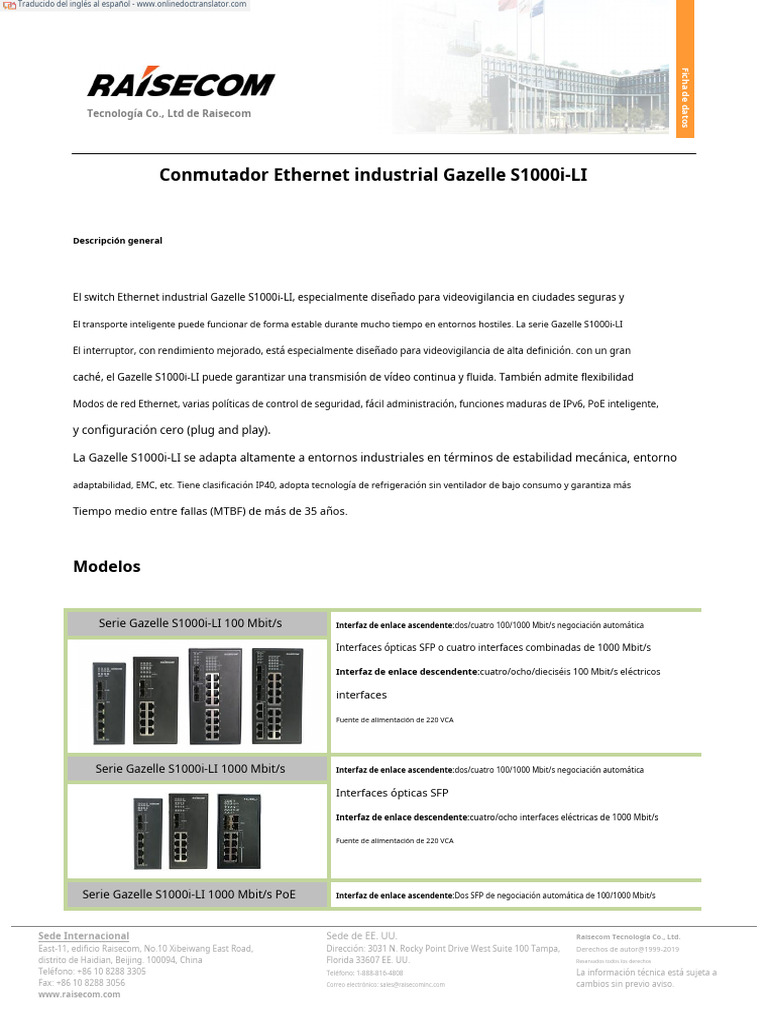 RC DS Gazelle-S1000i-LI 20190212.en - Es | PDF | Controlador de interfaz de red | Protocolos de ...