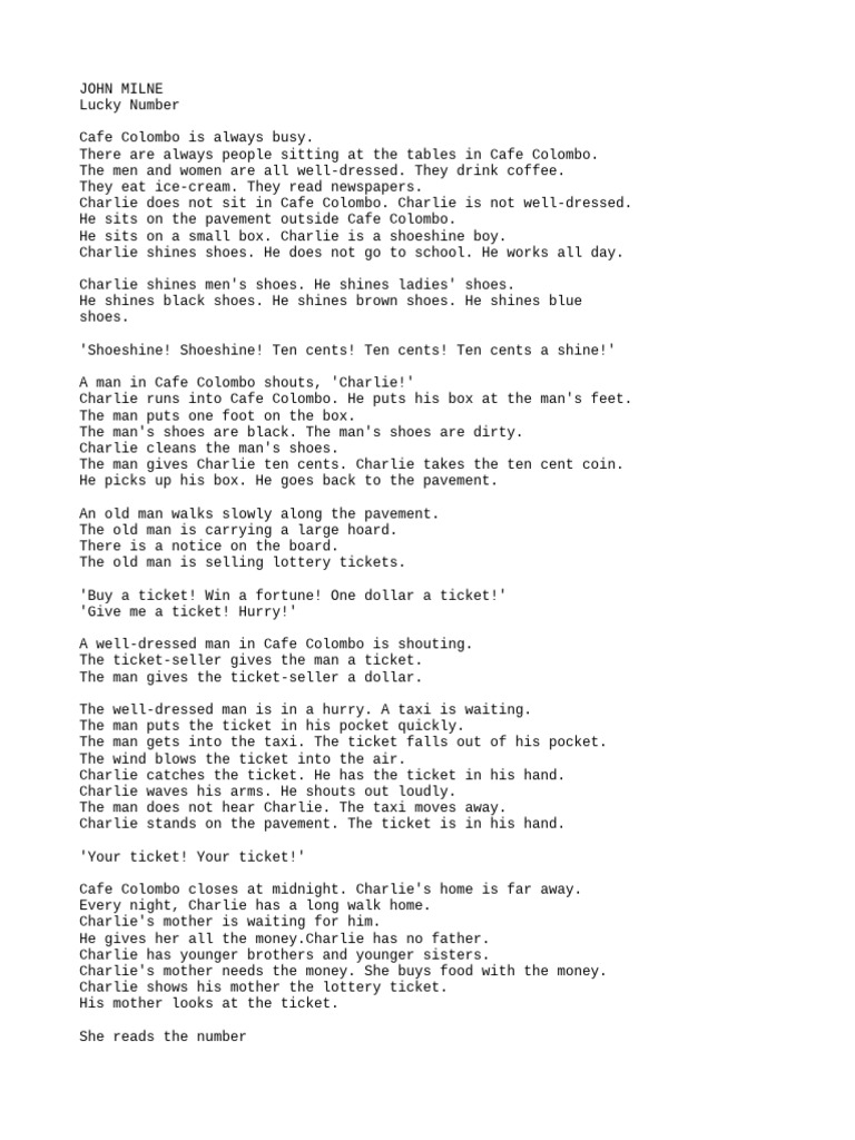 John Milne - Lucky Number | PDF | Coffeehouse