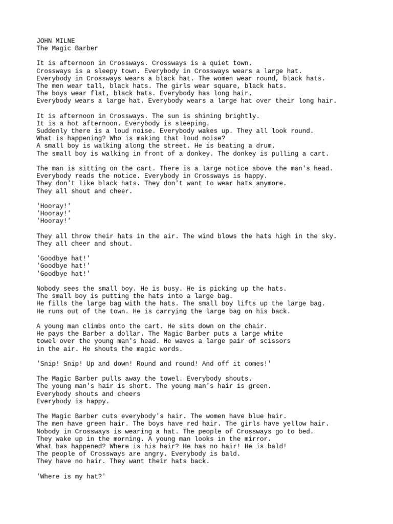 John Milne - The Magic Barber | PDF