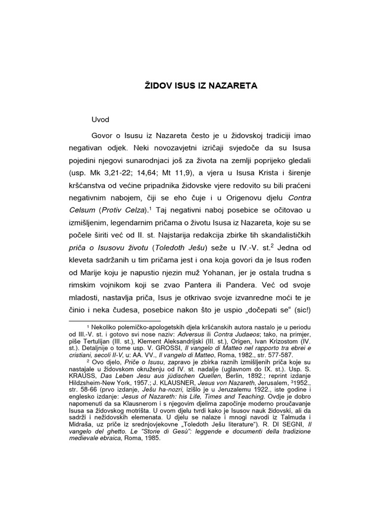 Zidov Isus Iz Nazareta The Jew Jesus Of-111426585 | PDF