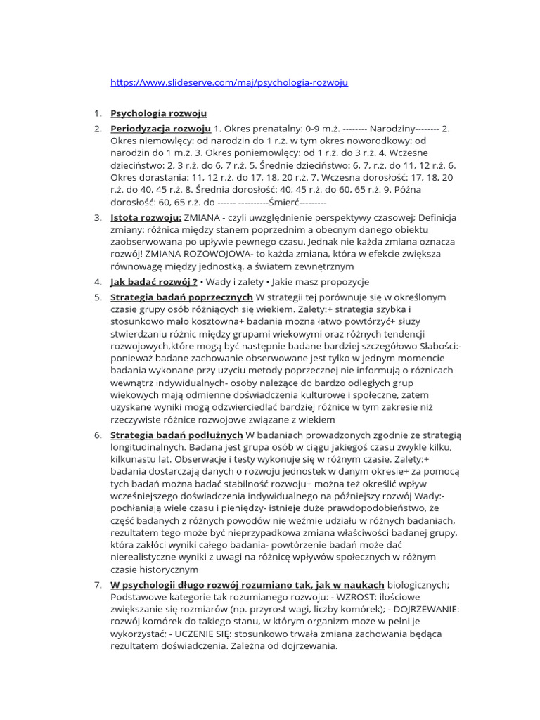 Psychologia Rozwoju | PDF