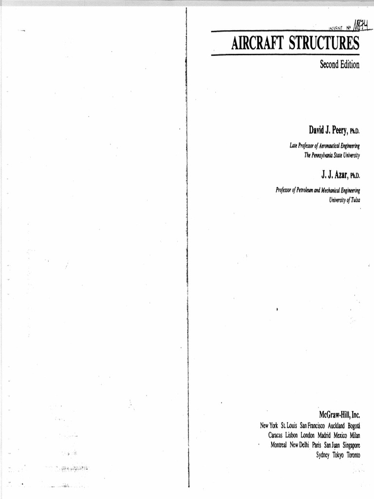 Aircraft Structures D. J. Peery - J. J. Azar | PDF