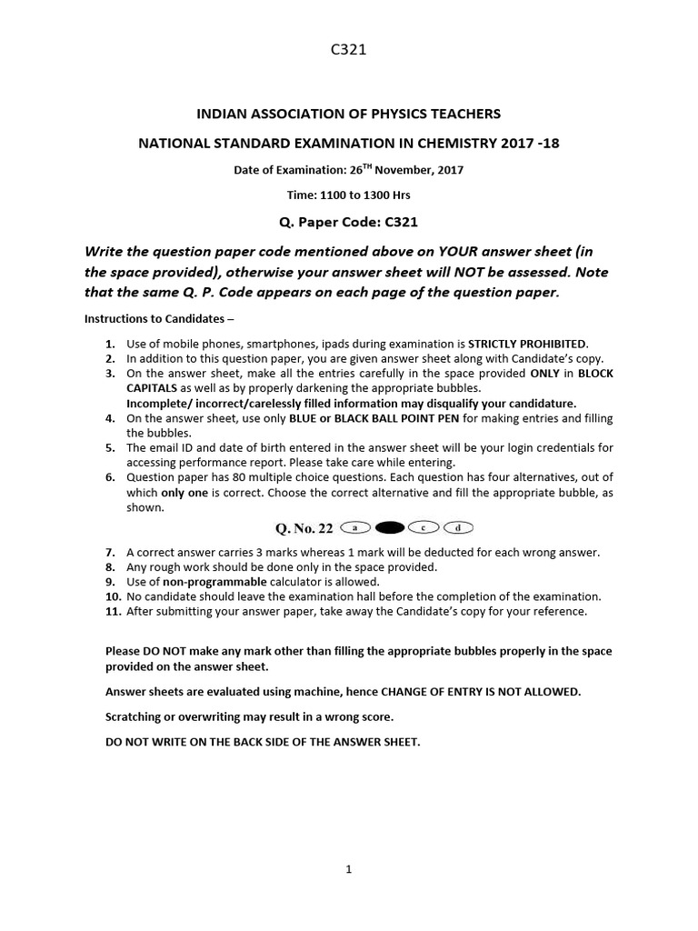 NSEC Question Paper 2017 | PDF | Chemistry | Titration