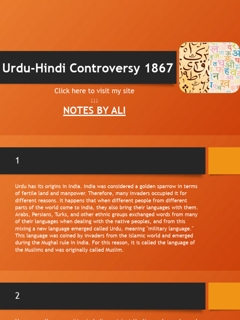 Urdu-Hindi Controversy 1867 | PDF | Urdu | South Asia