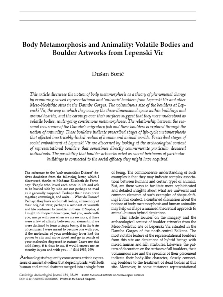 Boulder Artworks and Body Metamorphosis | PDF | Archaeology