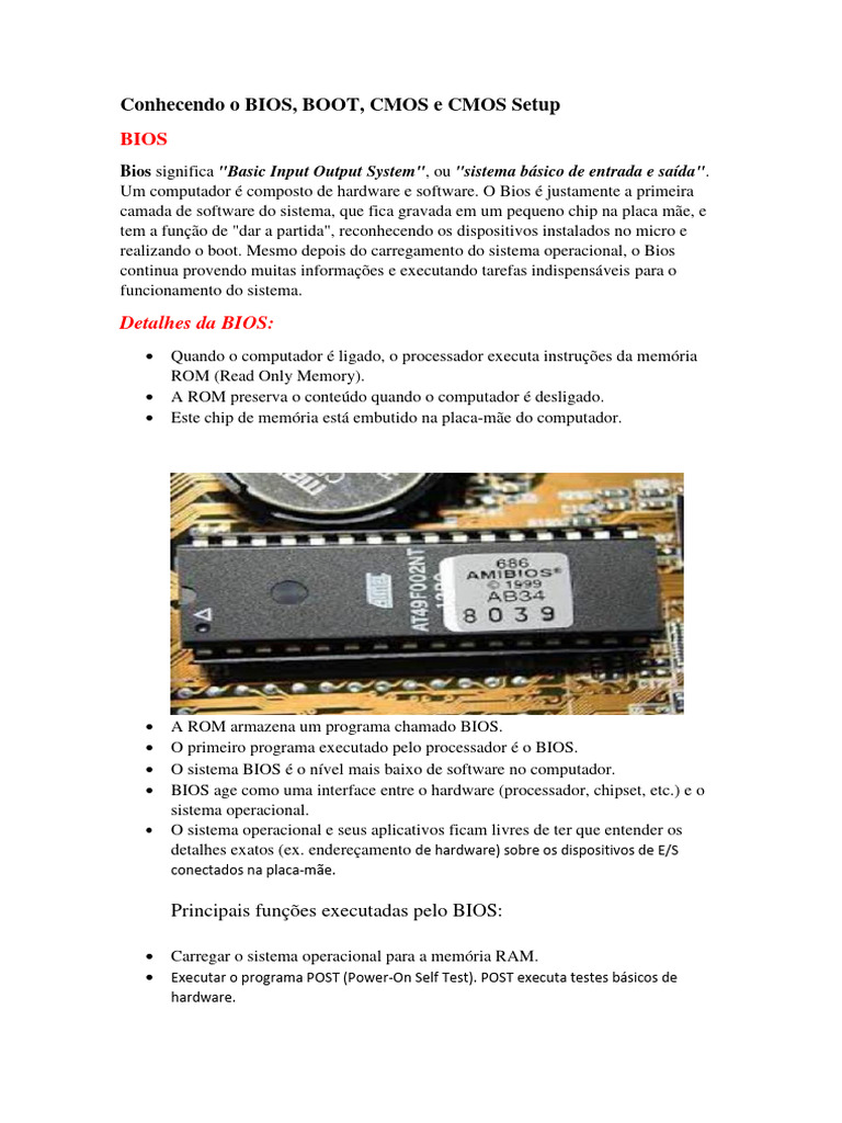 Conhecendo o BIOS | PDF | BIOS | Inicialização (informática)