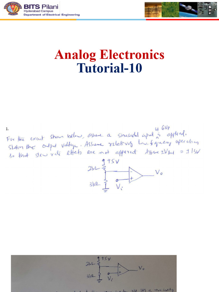 Analog Electronics Tutorial 10 2024 | PDF | Science & Mathematics | Technology & Engineering