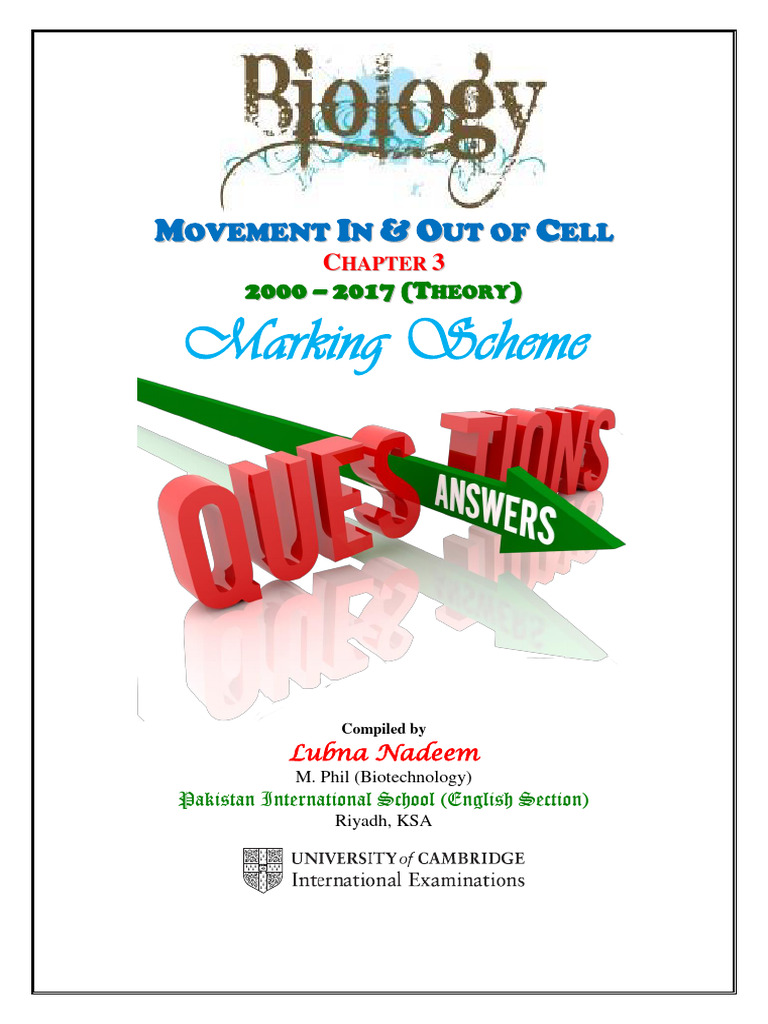 Chapter 3 Movement in and Out of Cell MS | PDF | Soil | Chemistry