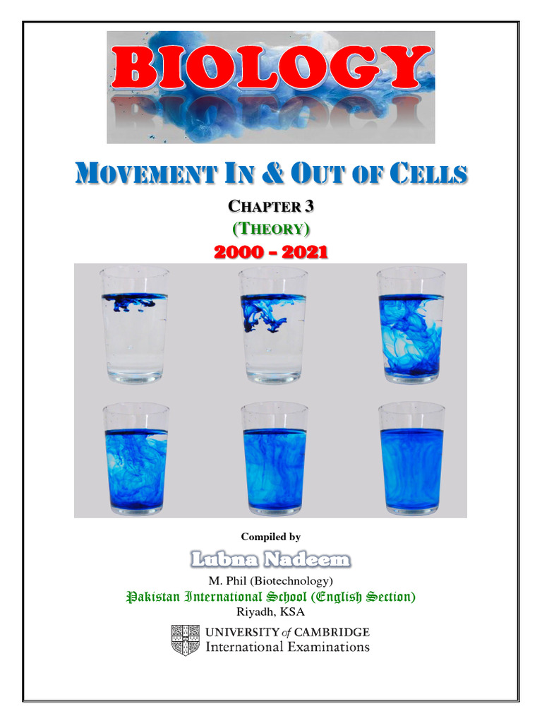 Chapter 3 Movement in and Out of Cell QP | PDF | Root | Osmosis