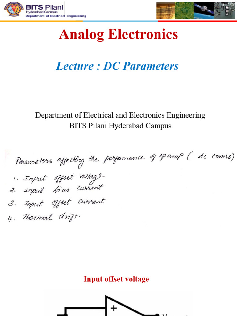 Analog Lecture DC Parameters CMS | PDF | Operational Amplifier | Electromagnetism
