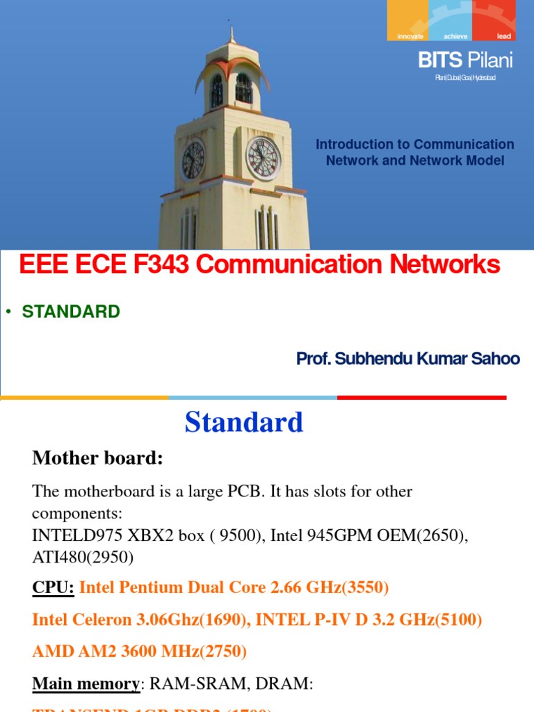 EEE ECE F343 Communication Networks: BITS Pilani | PDF | Osi Model | Computer Network