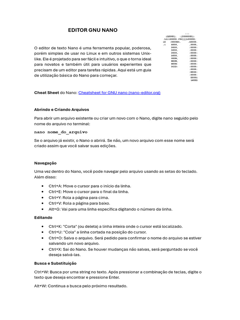 003-Editor Gnu Nano | PDF | Métodos e Materiais de Ensino