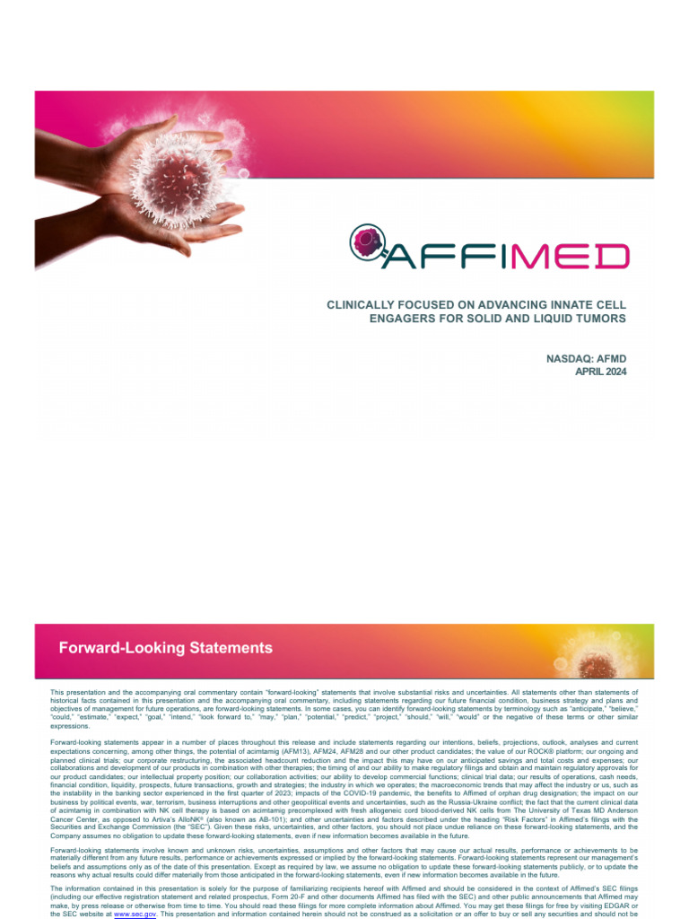 Affimed Corporate Deck April 2024 | Download Free PDF | Epidermal ...