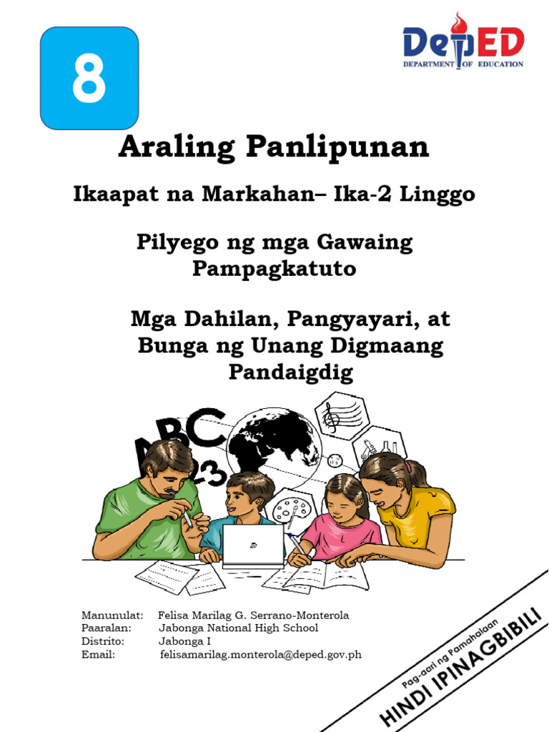 Q4 AP8 Week 2 Mga Dahilan Pangyayari at Bunga NG Unang Digmaang Pandaigdig | PDF