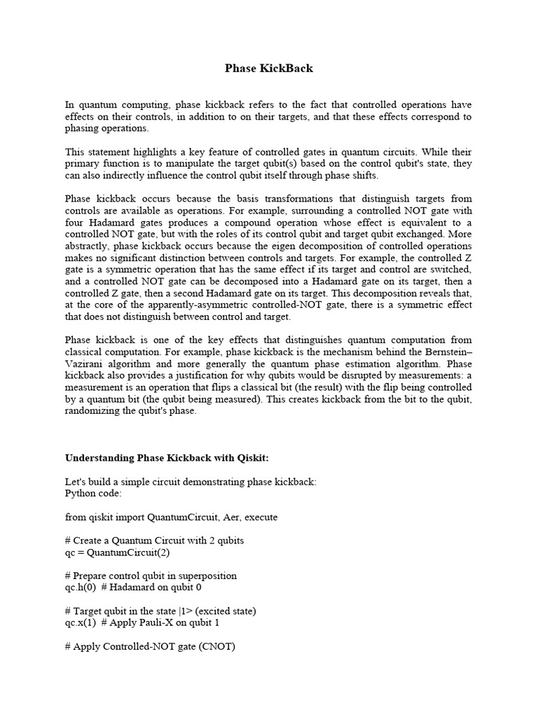 Phase KickBack Notes. | Download Free PDF | Quantum Mechanics ...