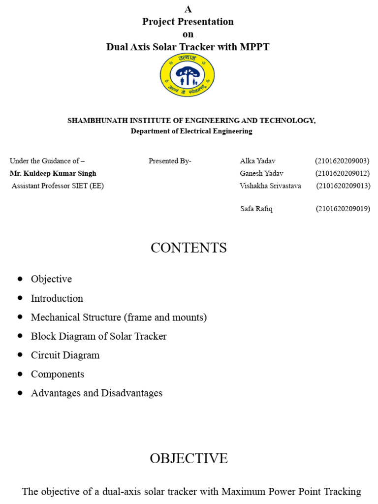 Solar Tracker PPT New2 | PDF | Photovoltaics | Solar Panel