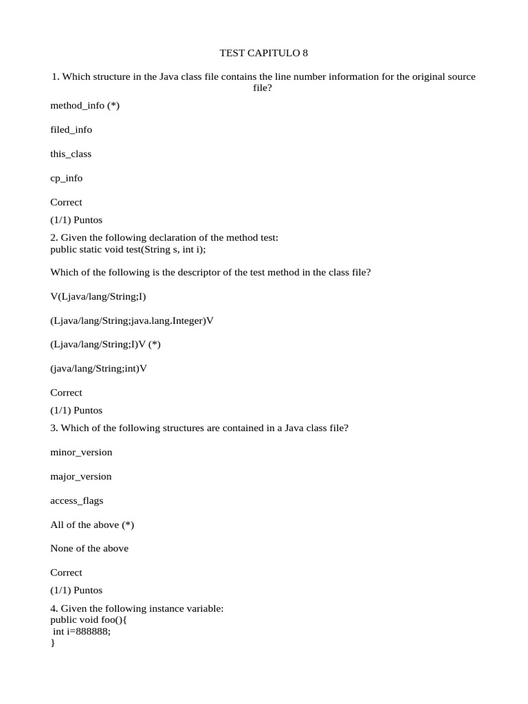 Test Capitulo 8 Pdf Java Programming Language Integer Computer