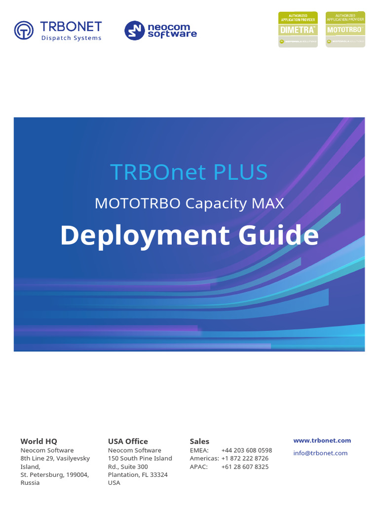 TRBOnet_Deployment_CapMax | PDF | Computer Network | Server (Computing)
