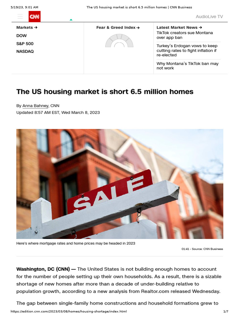01 CNN The US Housing Market | Download Free PDF | Real Estate ...