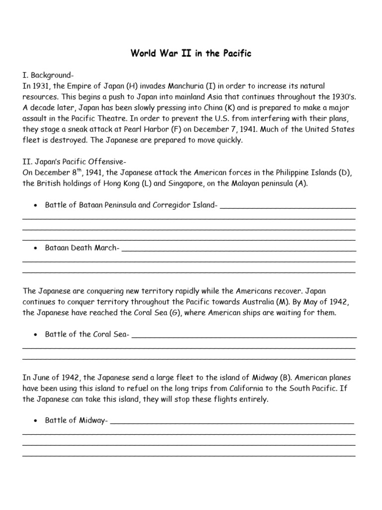 WWII Pacific Theater Overview | PDF | Pacific War | Empire Of Japan