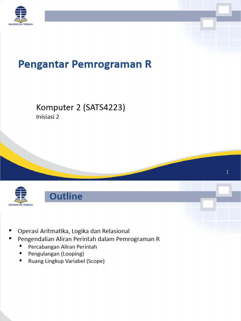 Inisiasi 2 - Pengantar Pemrograman R | PDF