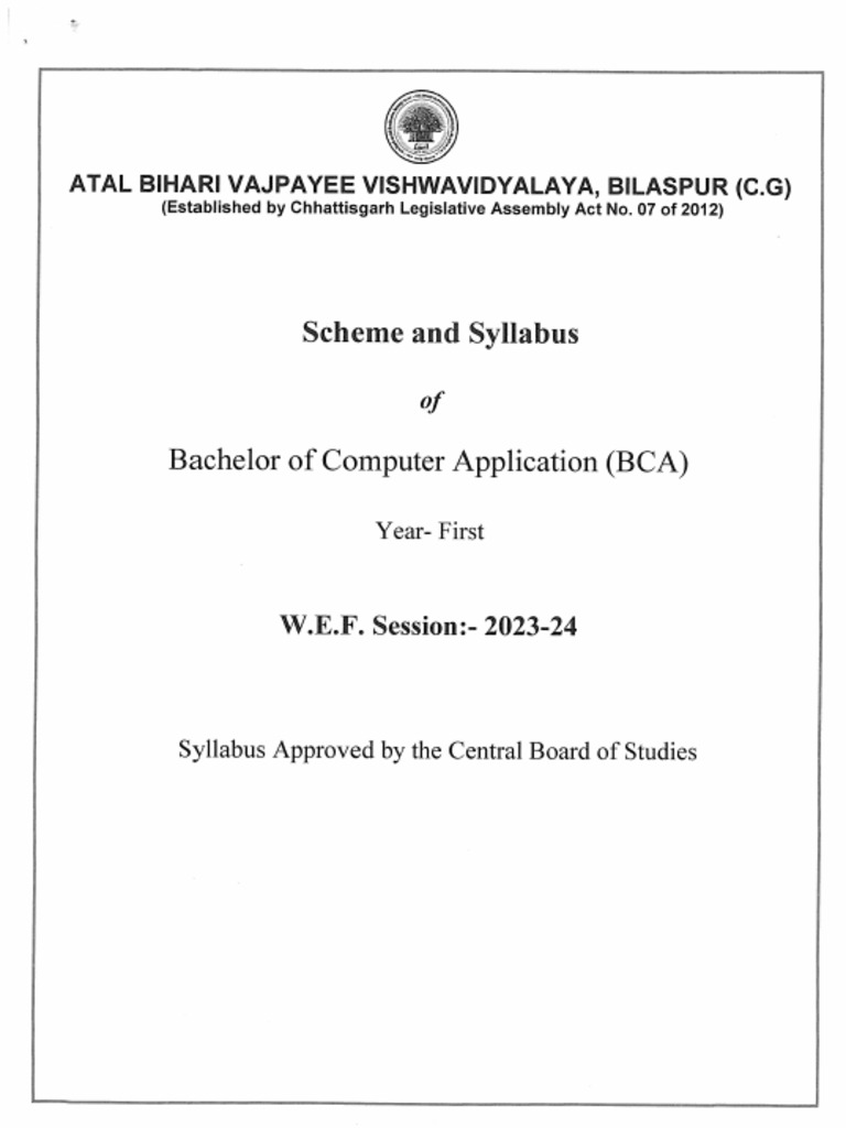 Revised-BCA-1st-Year-WEF-2023-24-20230706 | PDF