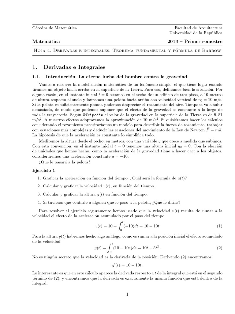 Derivadas e Integrales en Movimiento | PDF | Integral | Derivado