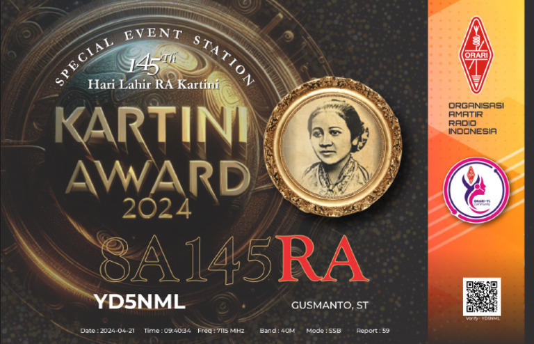 ORARI-Kartini-eQSL-2024 YD5NML 8A145RA 40m SSB | PDF
