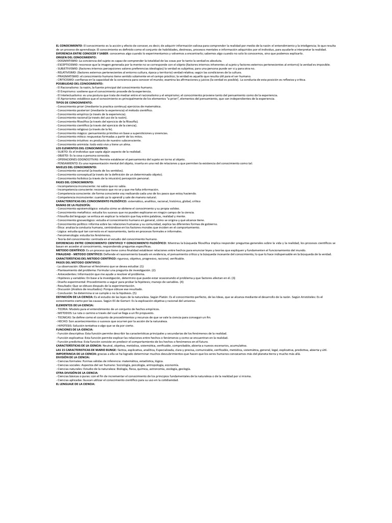 El Conocimiento | PDF | Conocimiento | Verdad