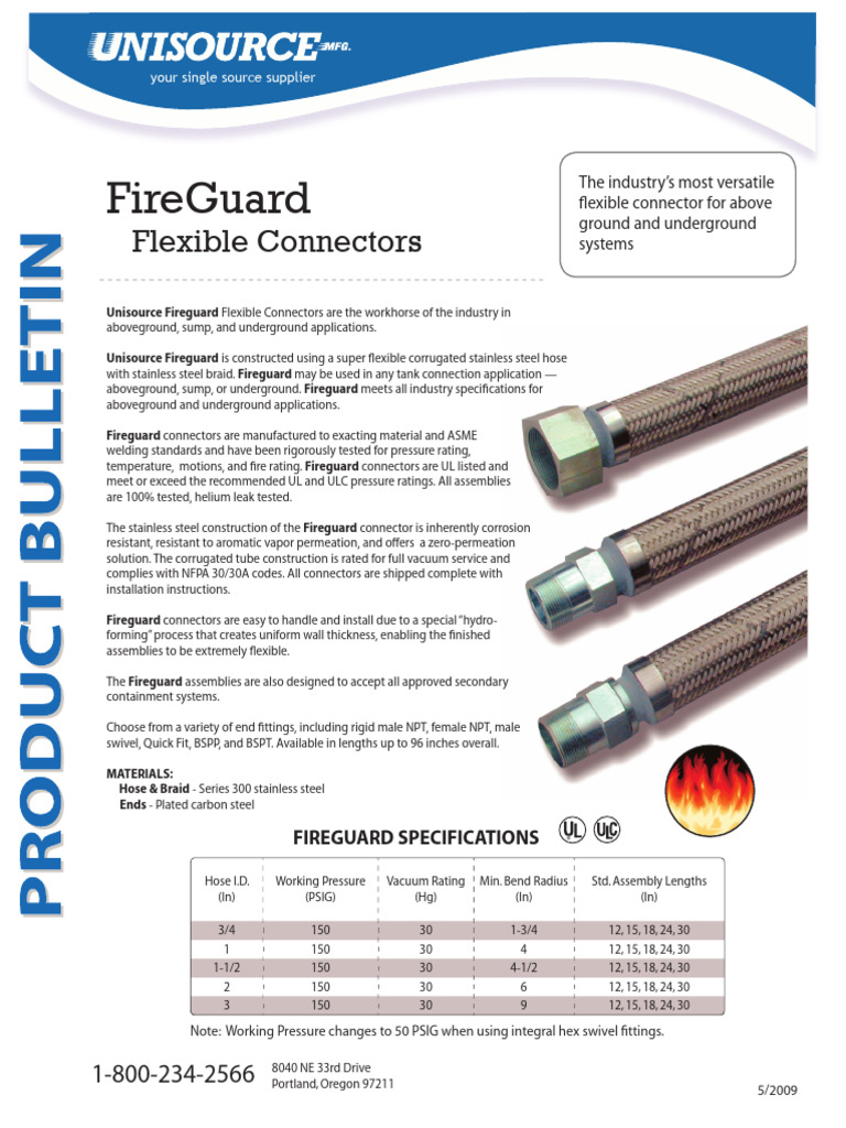 Fireguard Flexo Hidráulico Unisource - Ficha Técnica | PDF | Pipe ...