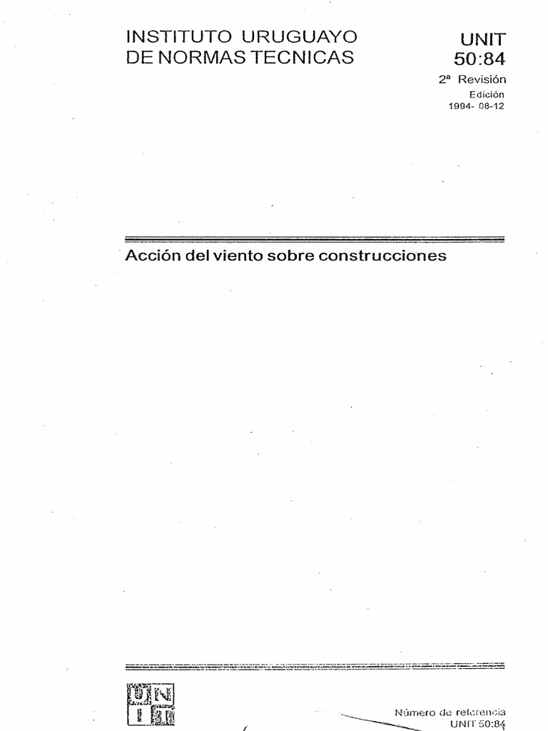Norma Unit 50-84 (Accion Del Viento Sobre Construcciones) | PDF
