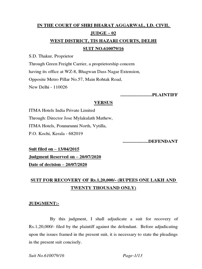 Judge Told To Pay For Present Cause of Action and File A New Suit Since ...