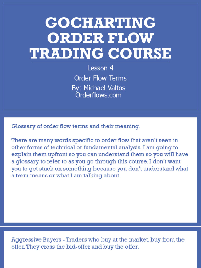Go Charting Order Flow Lesson 4 | PDF | Auction | Market Trend
