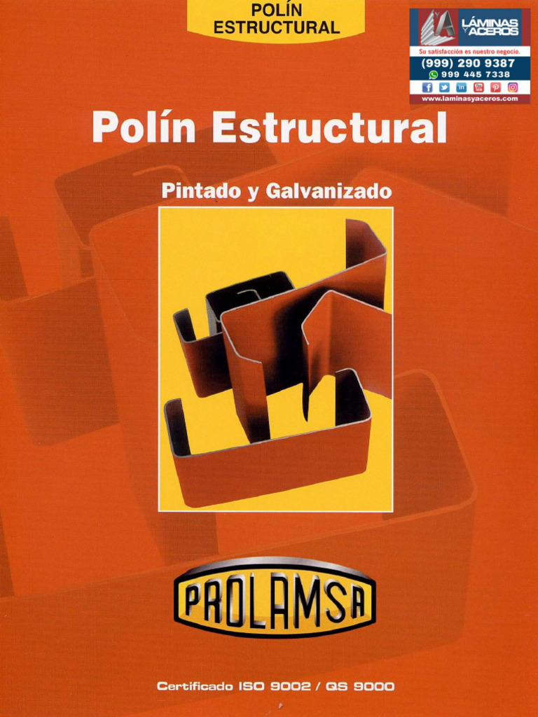Ficha Técnica Polín Estructural 2020 Láminas y Aceros | PDF