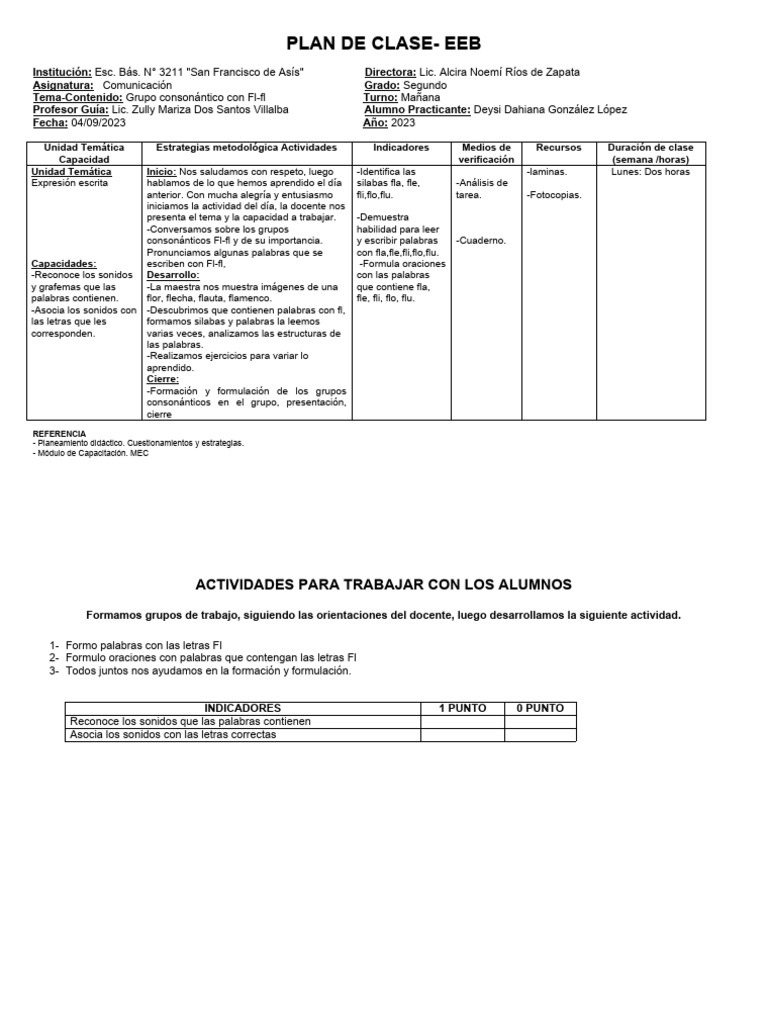 PLAN DE CLASE SEGUNDO GRADO | PDF | Maestros