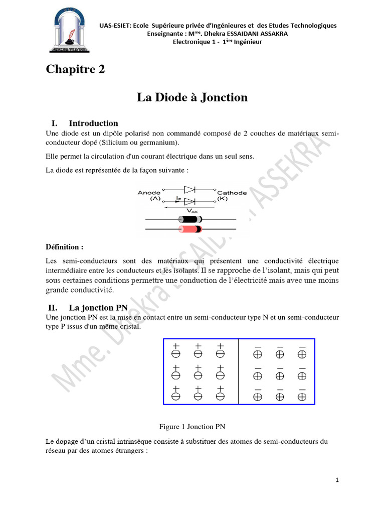 Diode à Jonction : Concepts et Caractéristiques | PDF | Semi ...