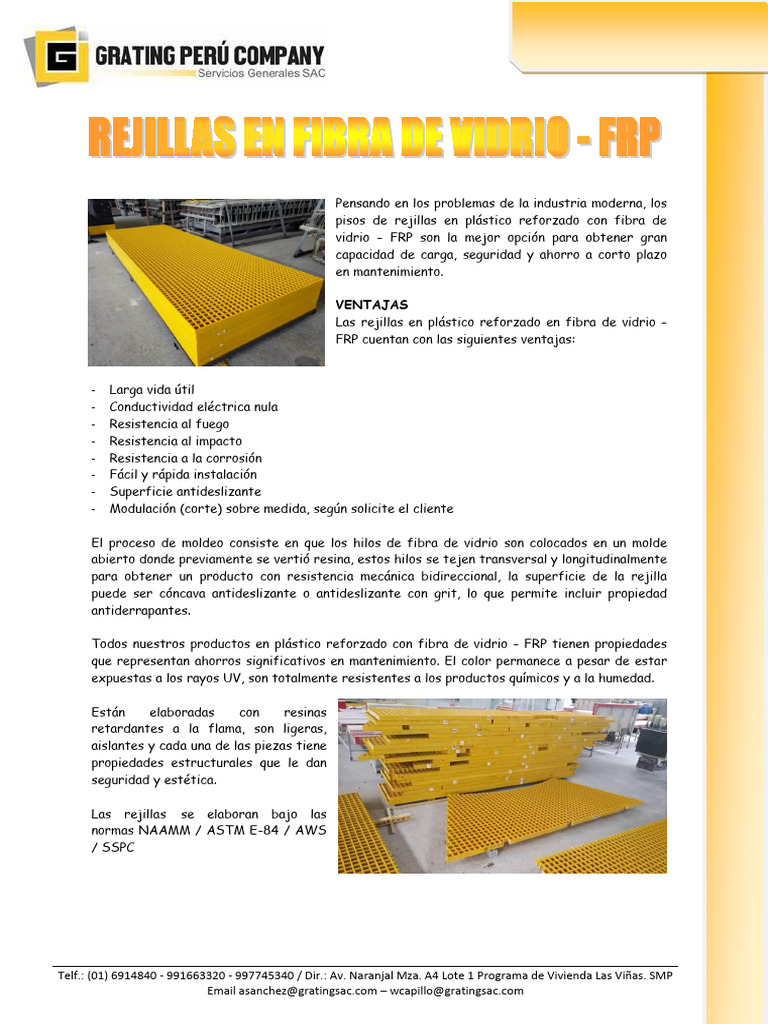 Catalogo Rejillas Grating Peru Company SG Sac | Descargar gratis PDF ...